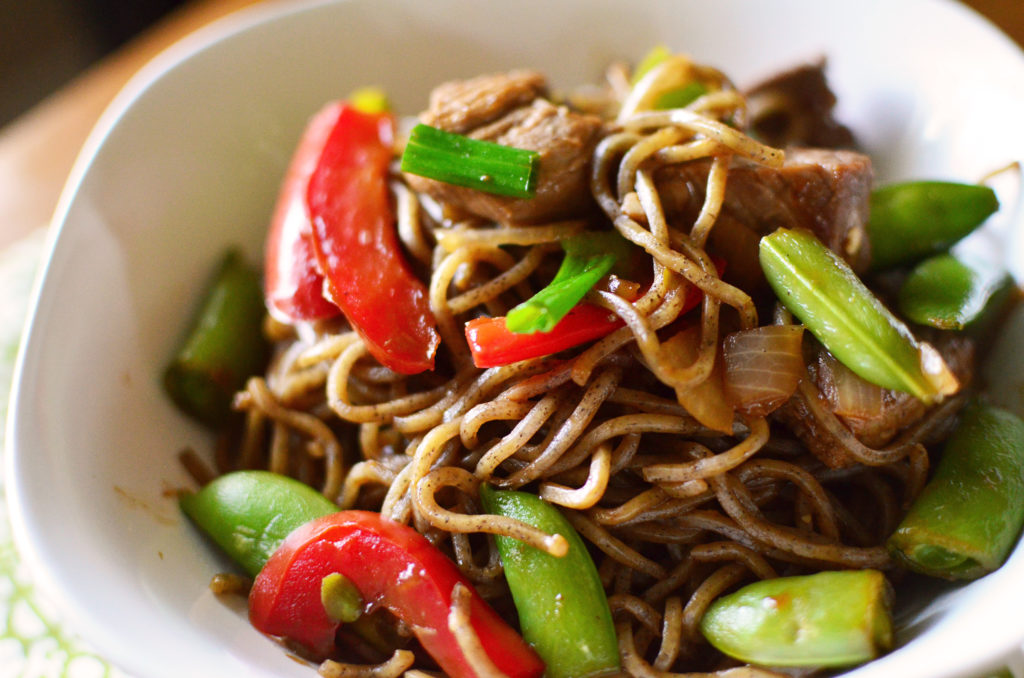 Beef Yakisoba with Sugar Snap Peas - Simple, Sweet & Savory